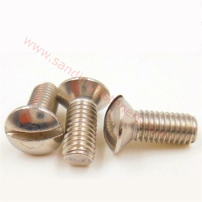 stainless steel slotted oval head machine screw